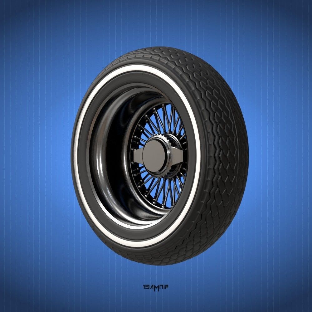 VINTAGE WHEEL 3D model 3D printable | CGTrader