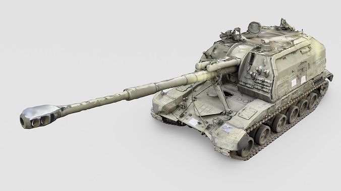 Destroyed 2S19 Msta 152 mm self-propelled howitzer M1990 Farm 3D model ...