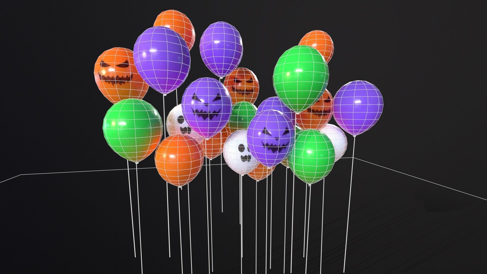 3D model Decorative Halloween Balloons VR / AR / low-poly | CGTrader