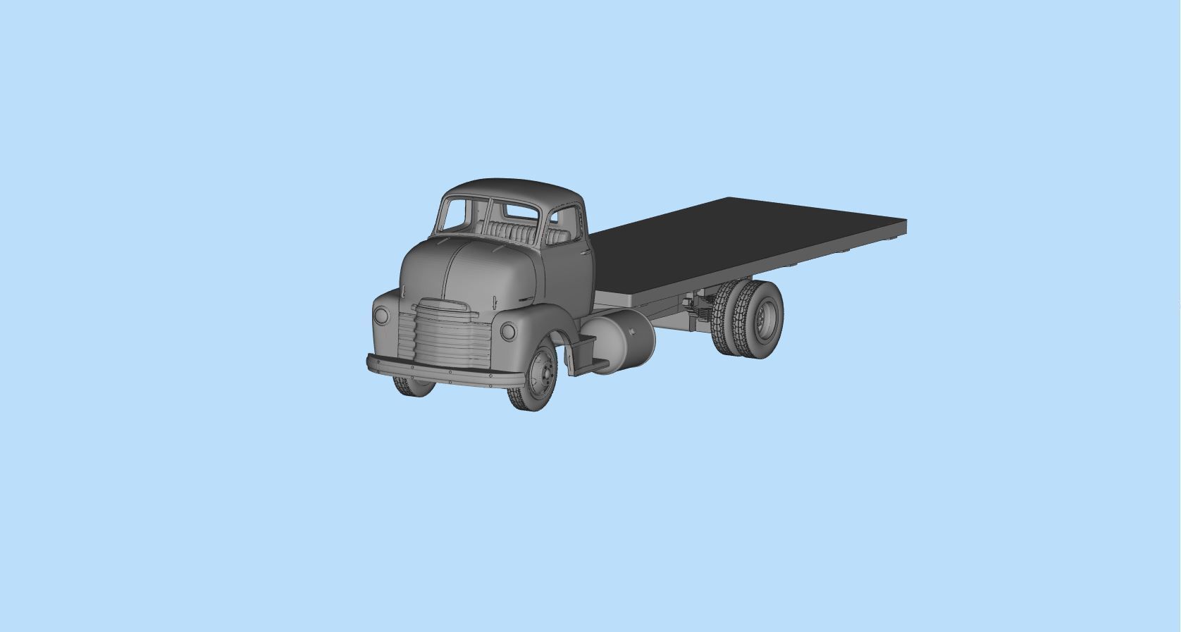 STL files Hauler Cab Over Engine longbed flatbed truck COE 3D model 3D ...