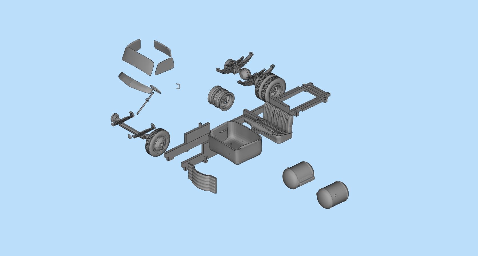 STL files Hauler Cab Over Engine longbed flatbed truck COE 3D model 3D ...