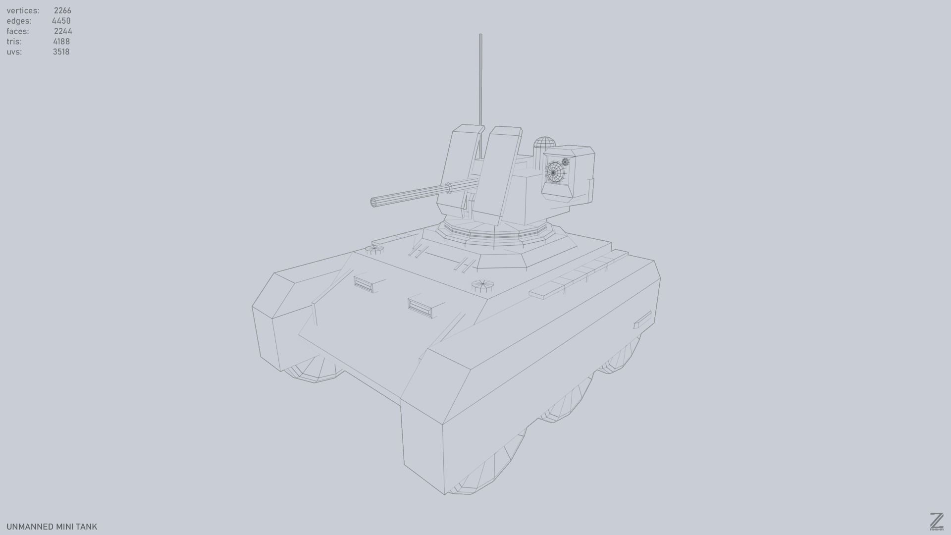 3D model Unmanned Mini Tank VR / AR / low-poly | CGTrader