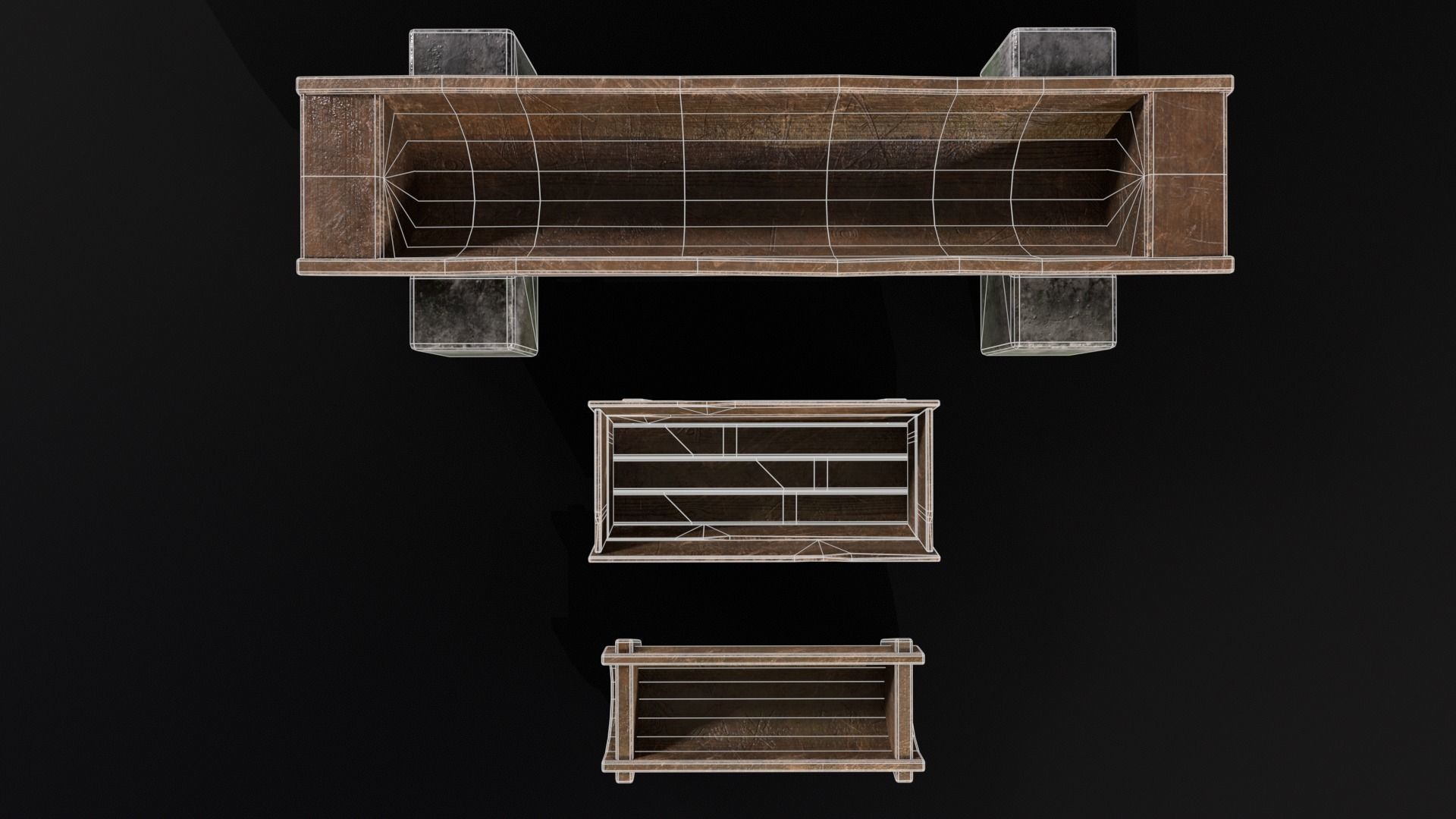 3D model Medieval Trough Set VR / AR / low-poly | CGTrader