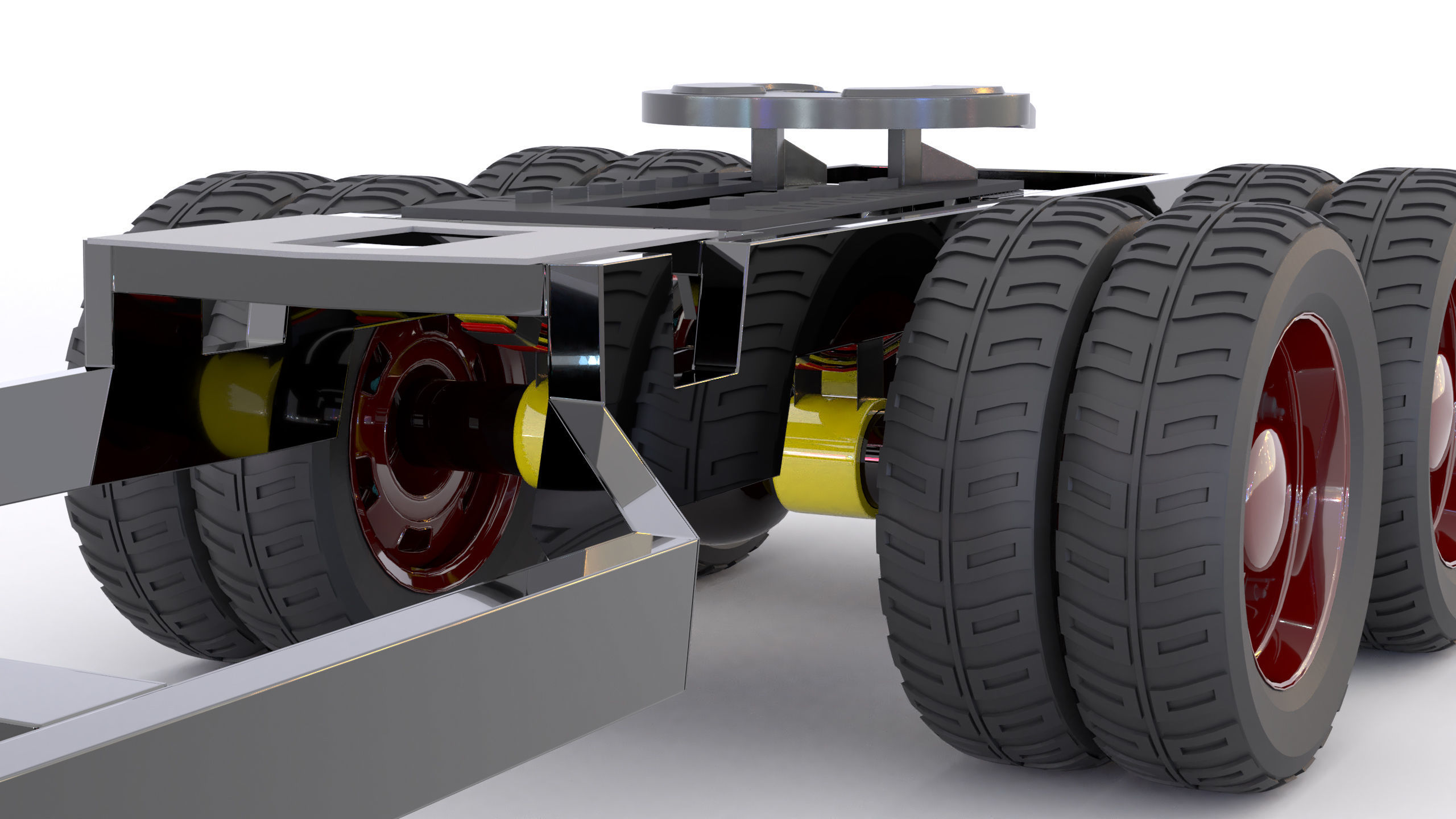 3D model Simple Truck chassis Frame with Springs and wheels Heavy Duty ...