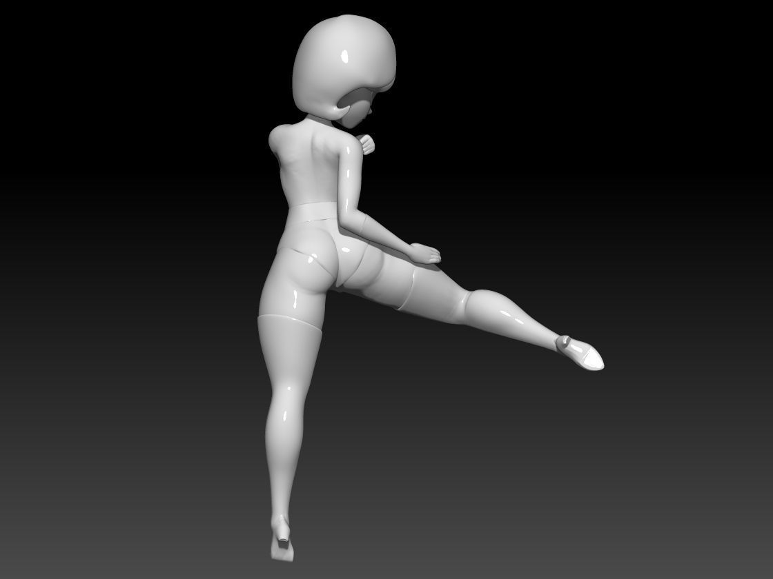 Helen Parr Kicking Los Increibles 3d Model 3d Printable Cgtrader