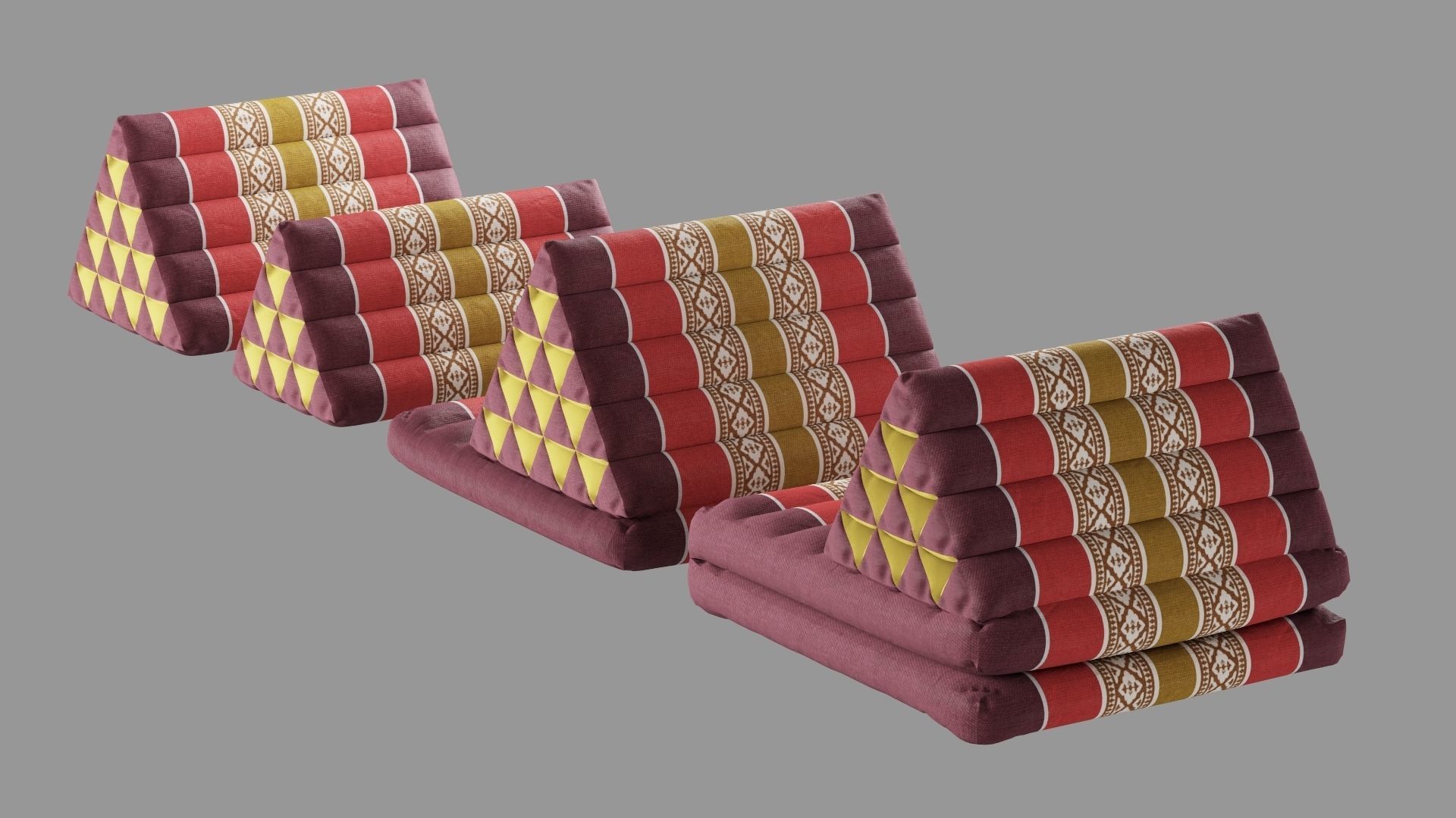 Thai triangle pillow 3D model | CGTrader