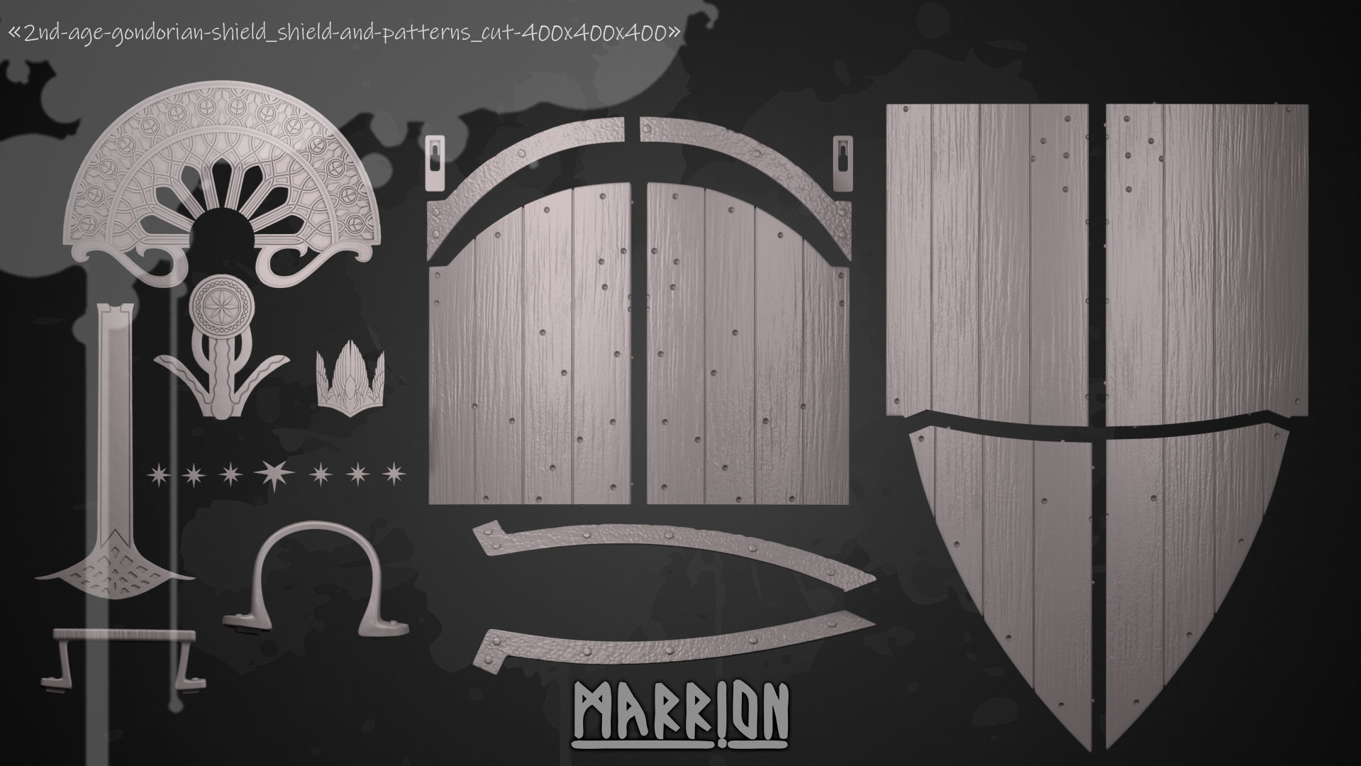 2nd age Gondorian shield 3D model 3D printable | CGTrader