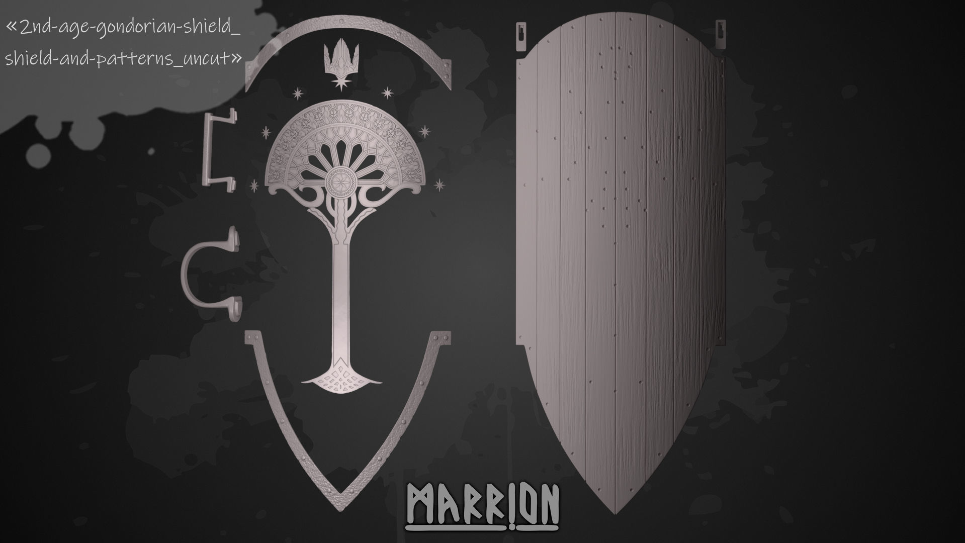 2nd age Gondorian shield 3D model 3D printable | CGTrader