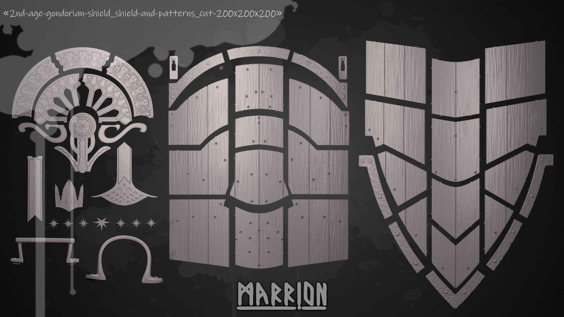 2nd age Gondorian shield 3D model 3D printable | CGTrader