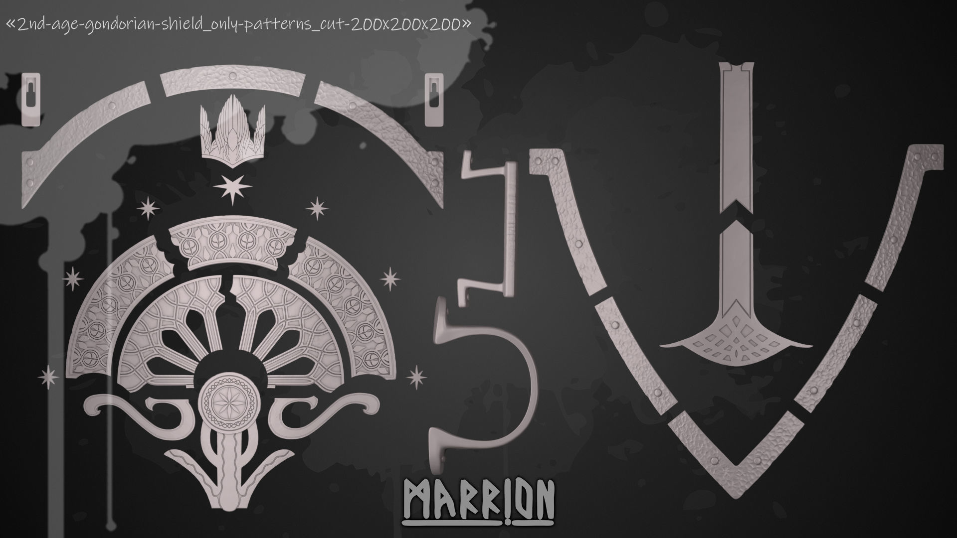 2nd age Gondorian shield 3D model 3D printable | CGTrader