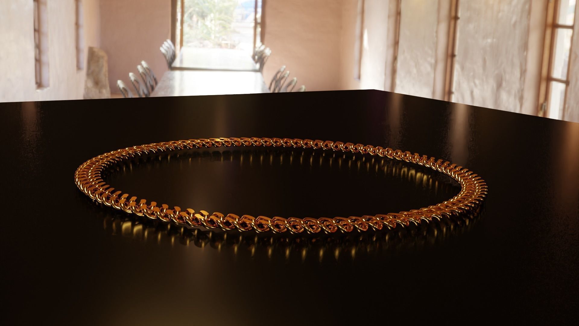 A pretty Golden Chain 3D model animated | CGTrader