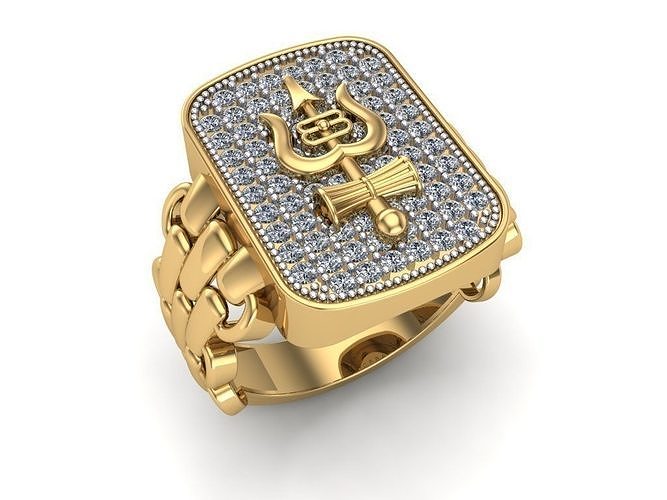 Mahadev Trishul Ring 3D model 3D printable | CGTrader