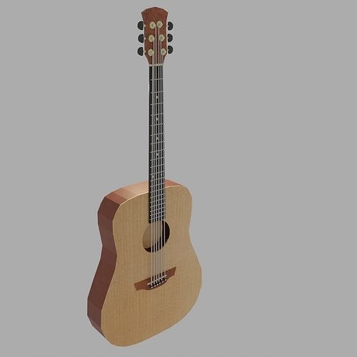 3D model Low-Poly 3D acoustic guitar VR / AR / low-poly | CGTrader
