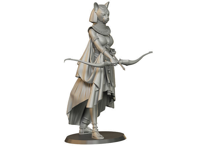 Bastet with bow 3D model 3D printable | CGTrader