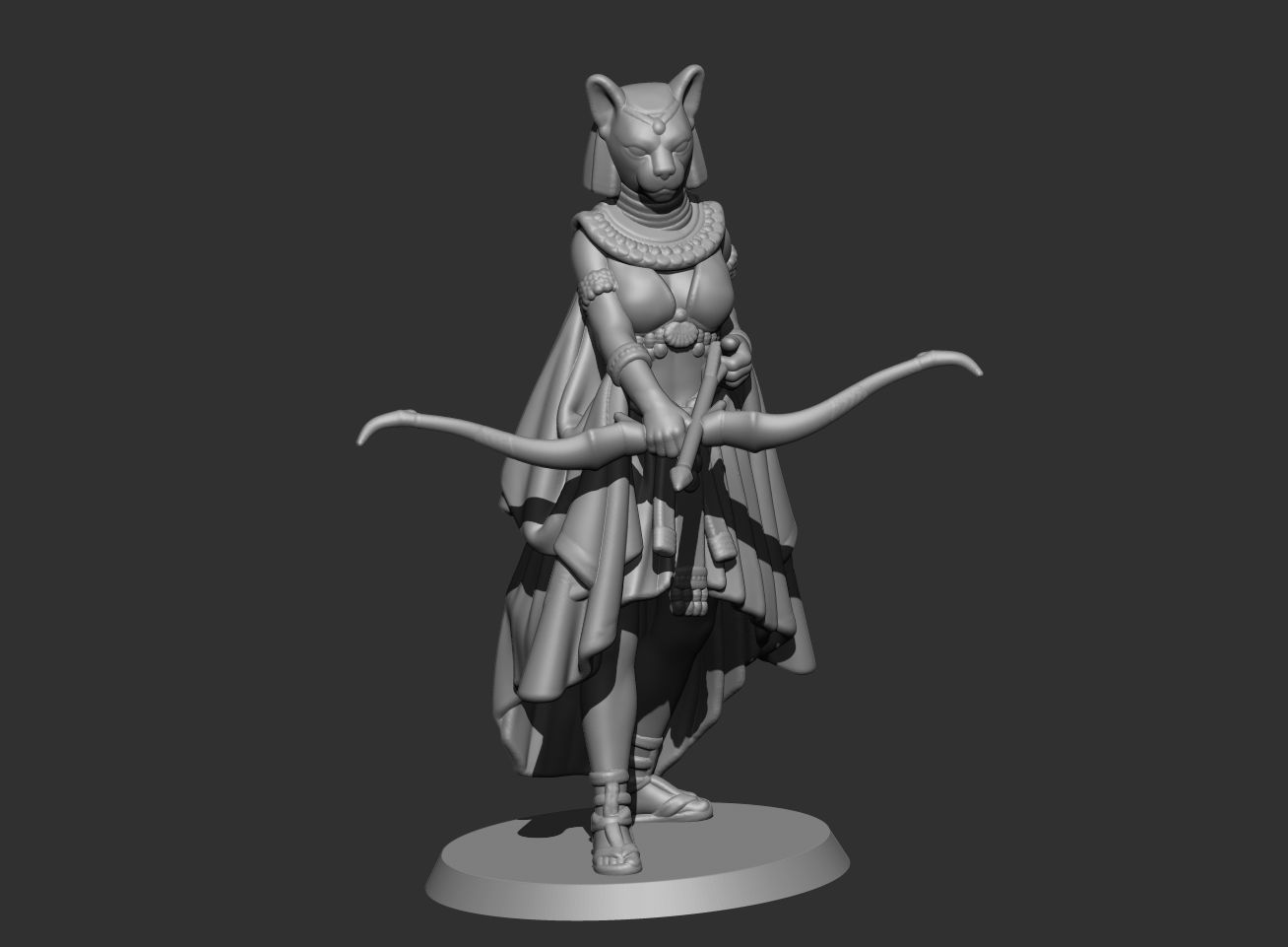 Bastet with bow 3D model 3D printable | CGTrader