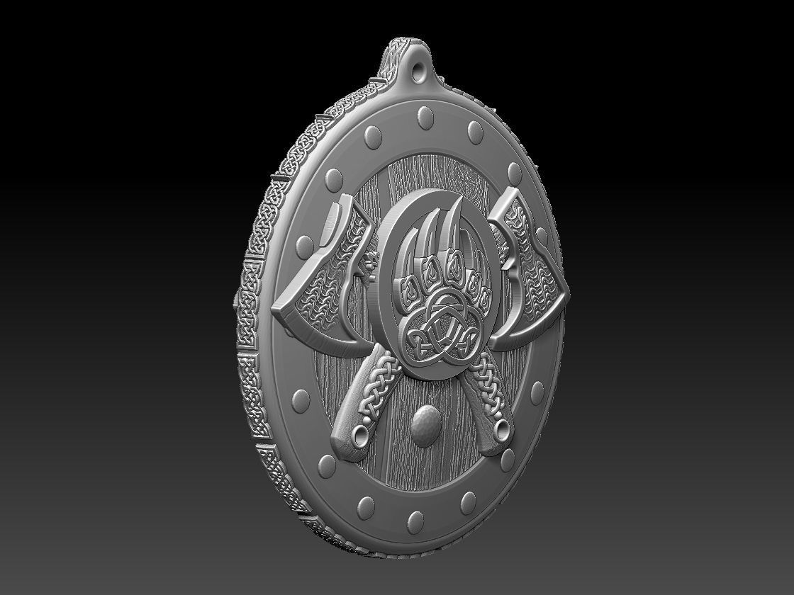 HM Kelt Hatchet Shield Keychain 3D model 3D printable | CGTrader
