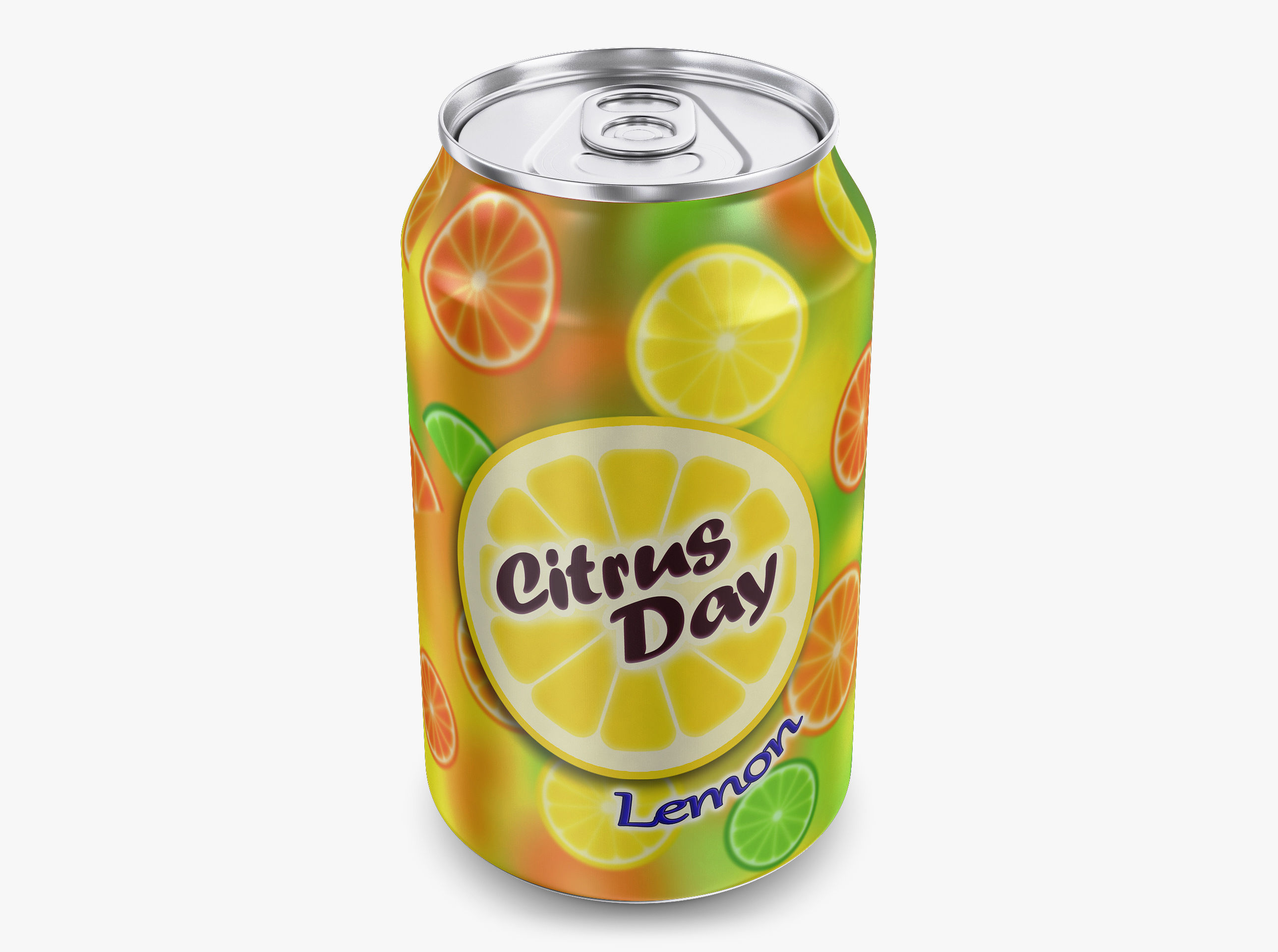 Citrus Day Lemon Soda Can 330ml Simple M 1 3D model | CGTrader