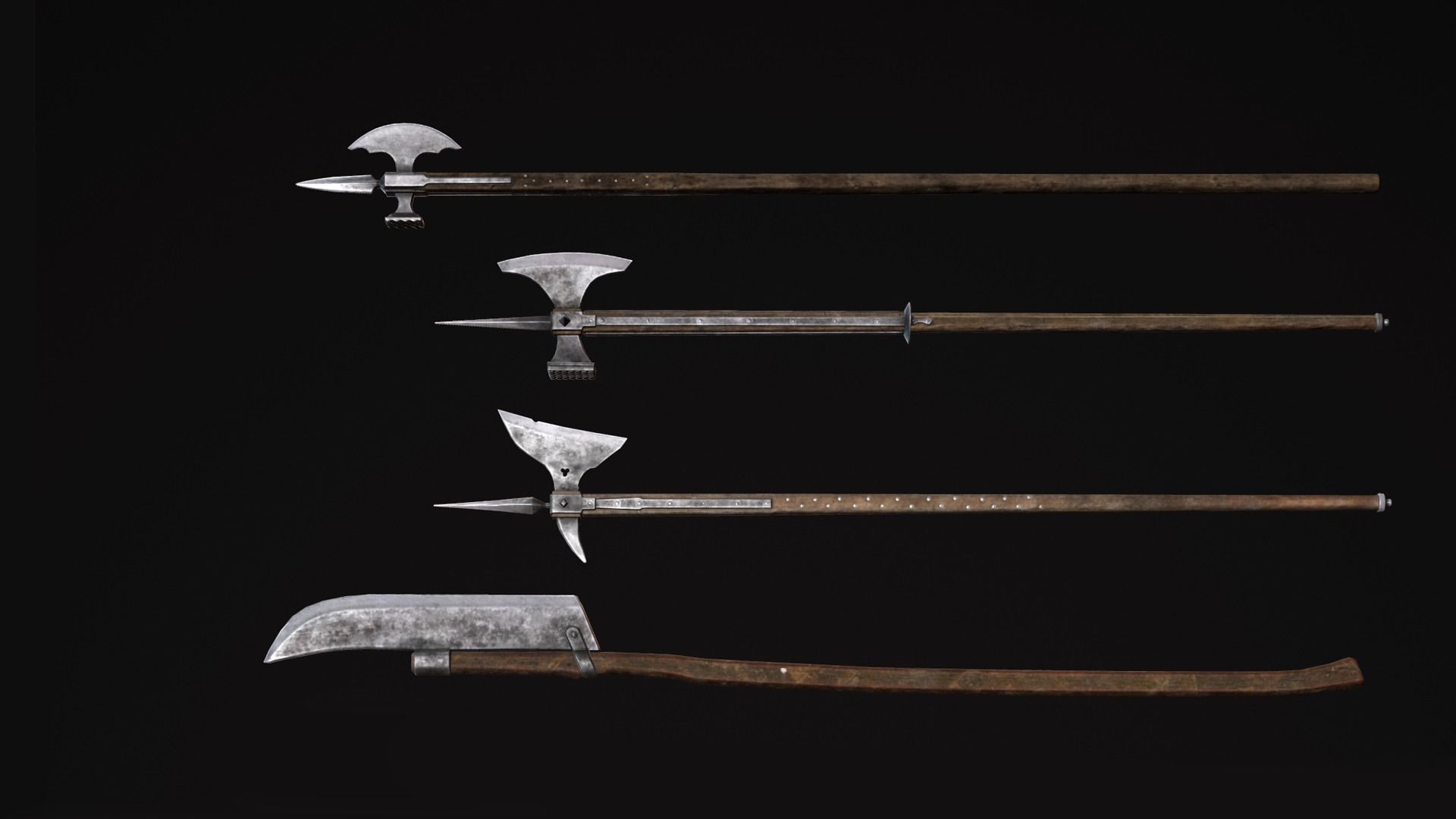 3D model Medieval Weapon - Polearms II VR / AR / low-poly | CGTrader
