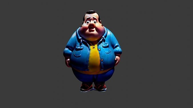 3D model Fat Cartoon Man VR / AR / low-poly | CGTrader