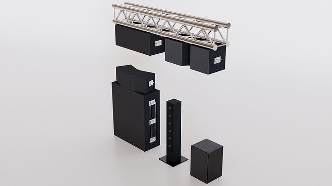 Sound system 3D model animated rigged | CGTrader