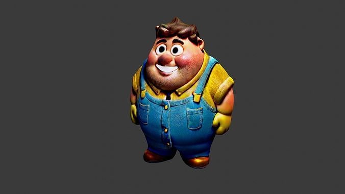 3D model Cartoon Fat Boy VR / AR / low-poly | CGTrader