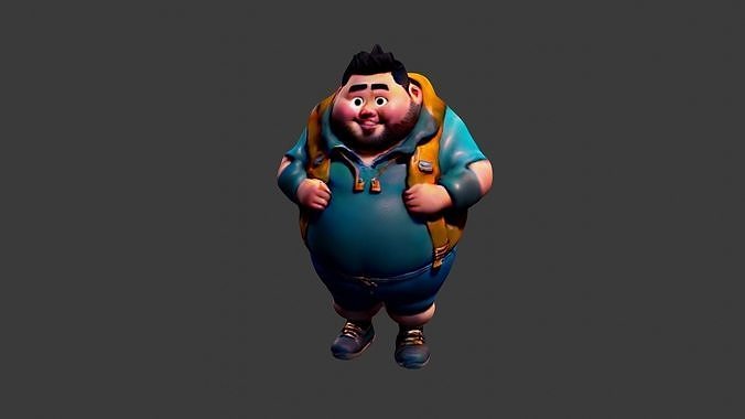 3D model Man Fat Character Cartoon VR / AR / low-poly | CGTrader