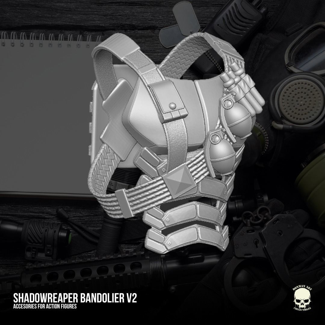 Shadowreaper Bandolier V2 3D printable File for Action Figures 3D model ...