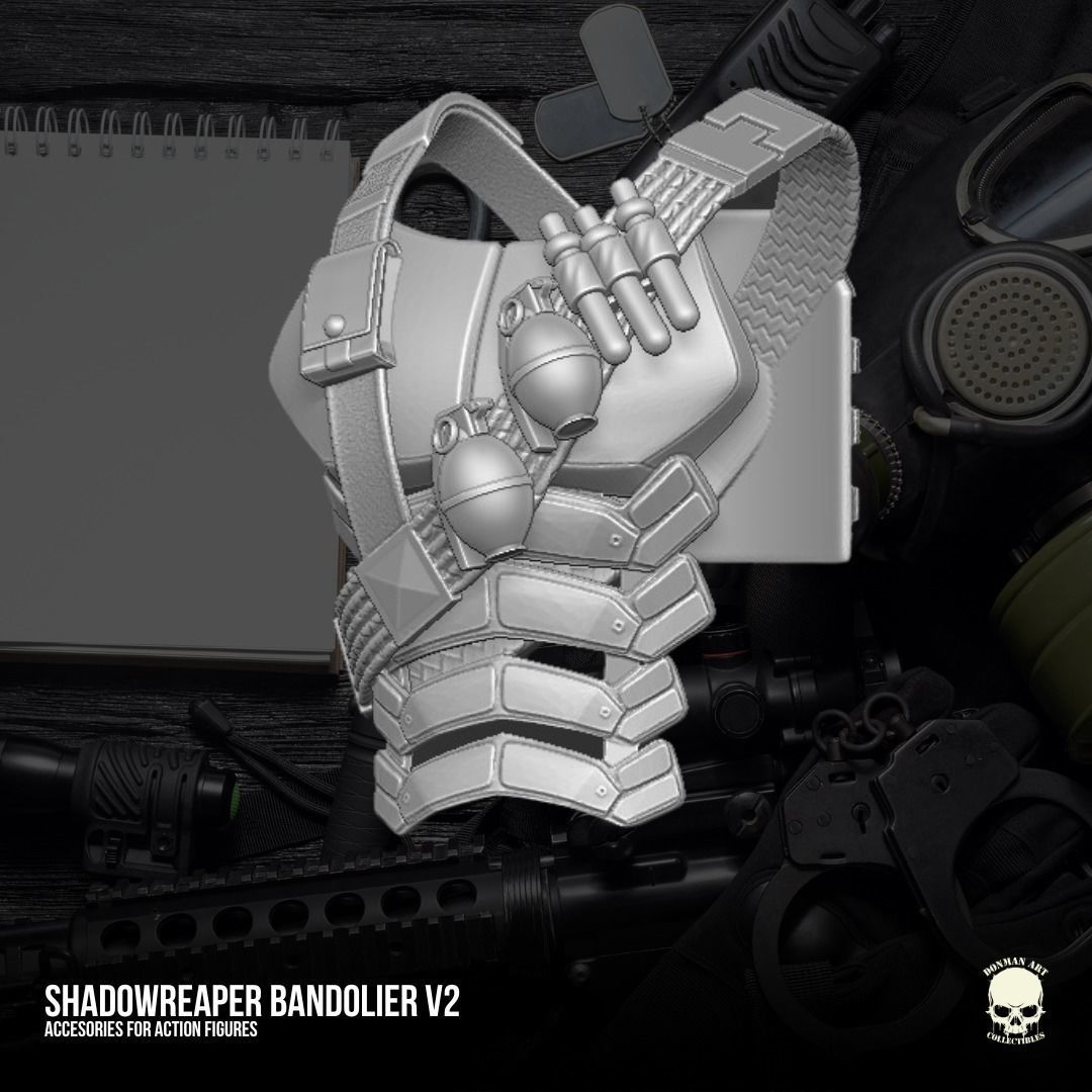 Shadowreaper Bandolier V2 3D printable File for Action Figures 3D model ...