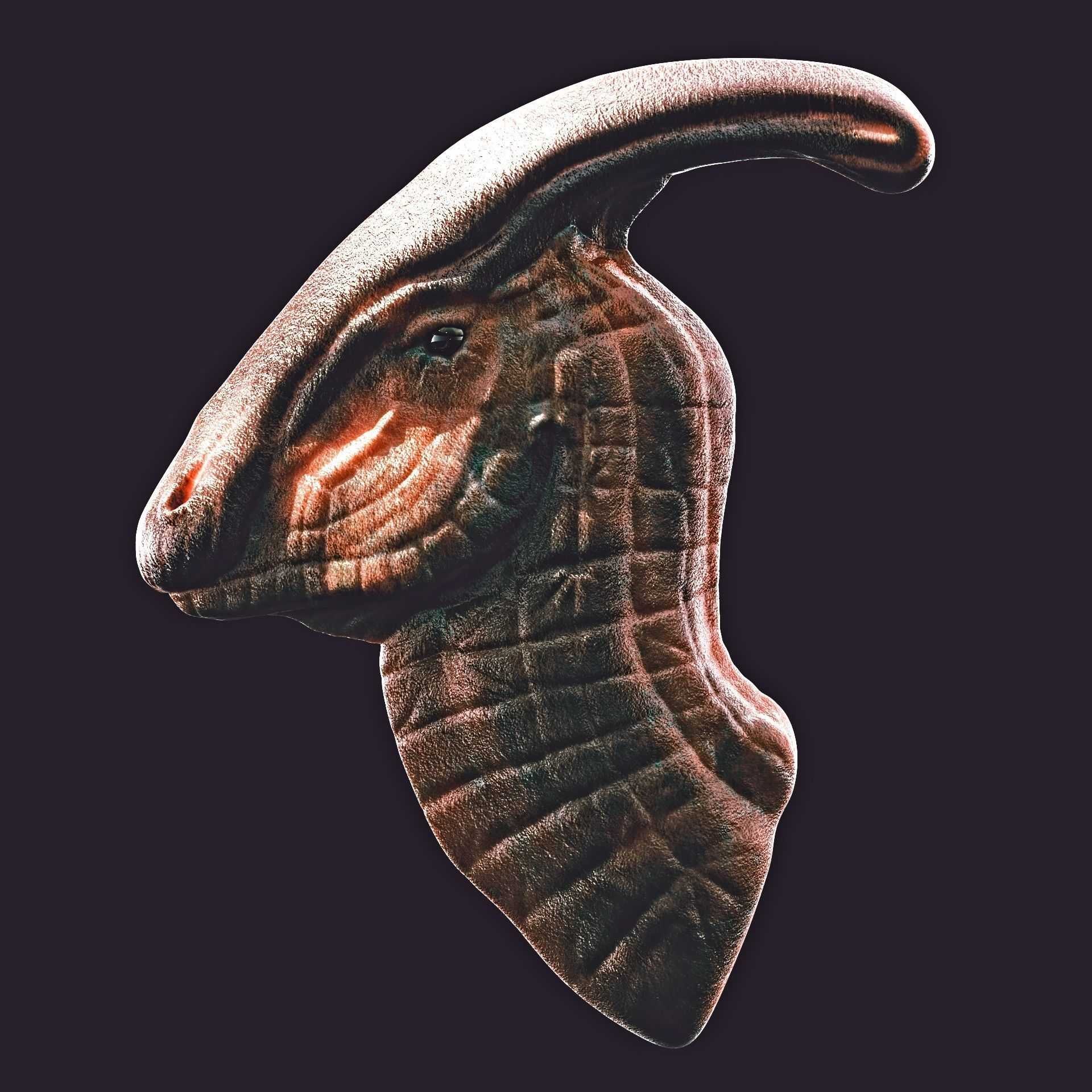 dinosaur parasaurolophus head free 3D model | CGTrader