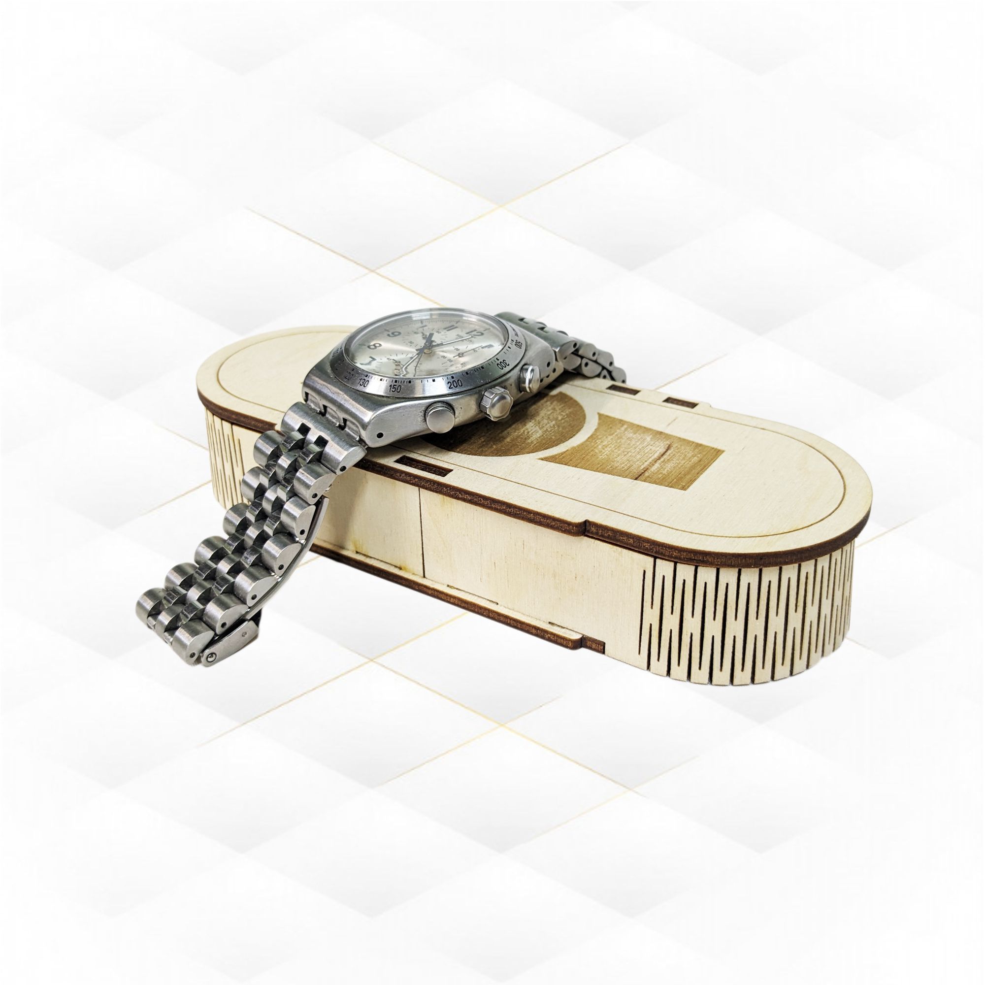 Gift box case for watch laser cutting pattern 3D model 3D printable ...