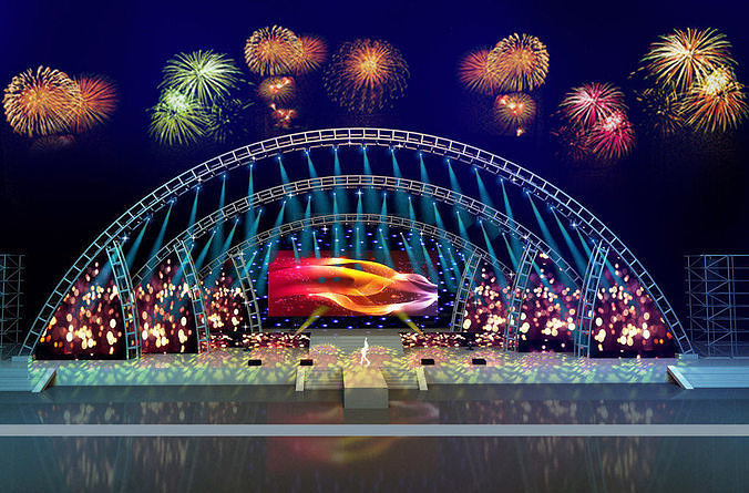 Stage party concert fashion catwalk T station 8 3D model | CGTrader