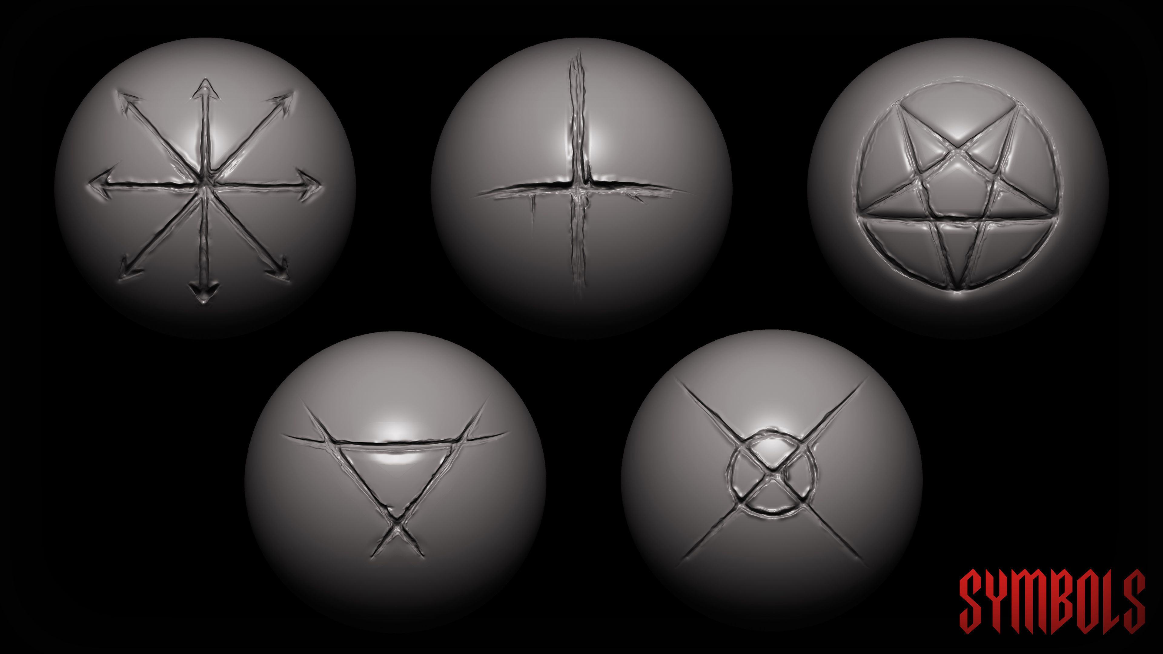 Zbrush and Blender 45 Unholy Brushes Obj Texture | CGTrader