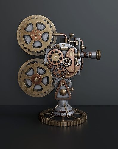 Cinema projector in steampunk style 3D model | CGTrader
