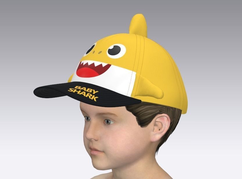 3D model Baby Shark cap clo3d VR / AR / low-poly | CGTrader