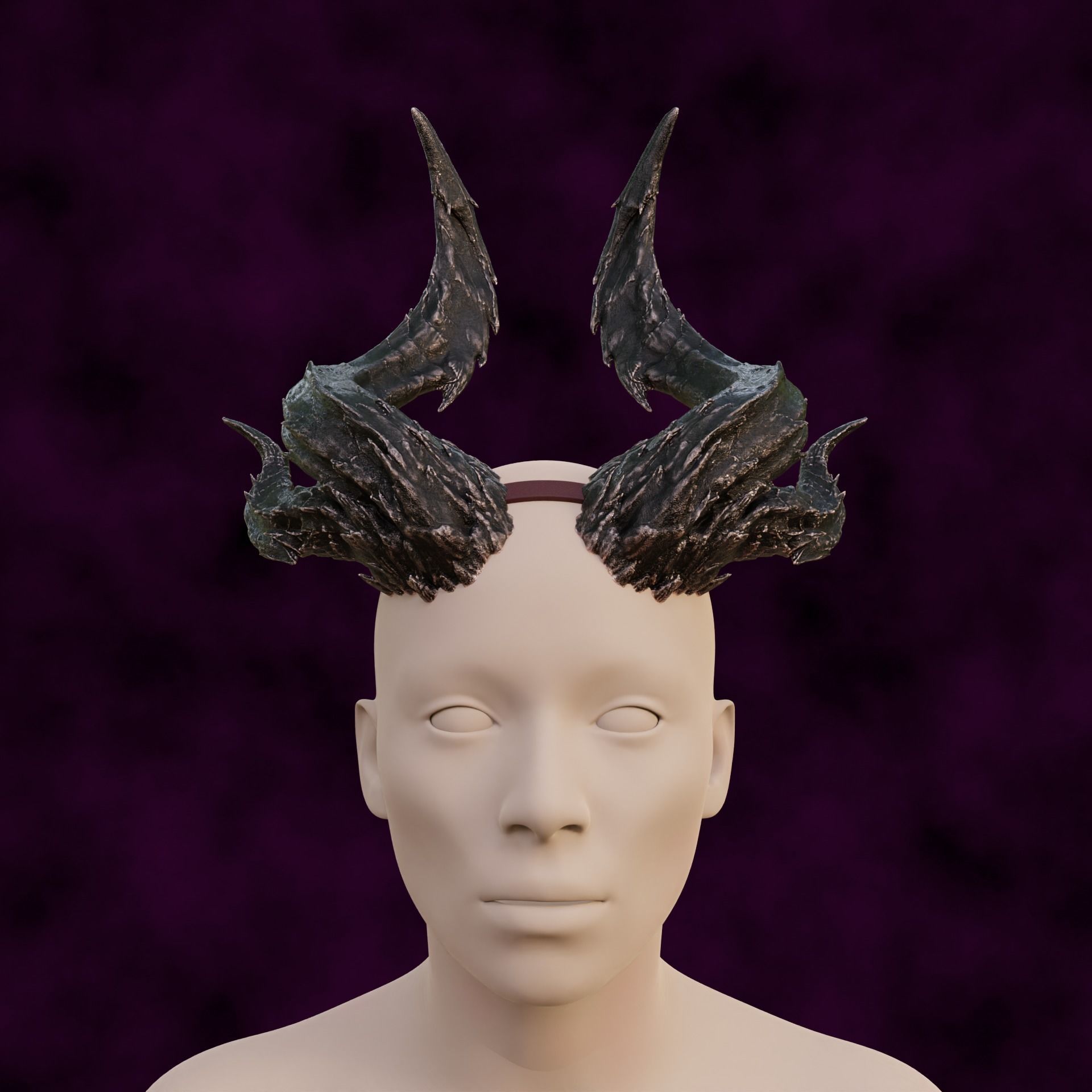 Fantasy Devil Raphael Haarlep Incubus Horns Set Baldurs Gate 3 3D model ...