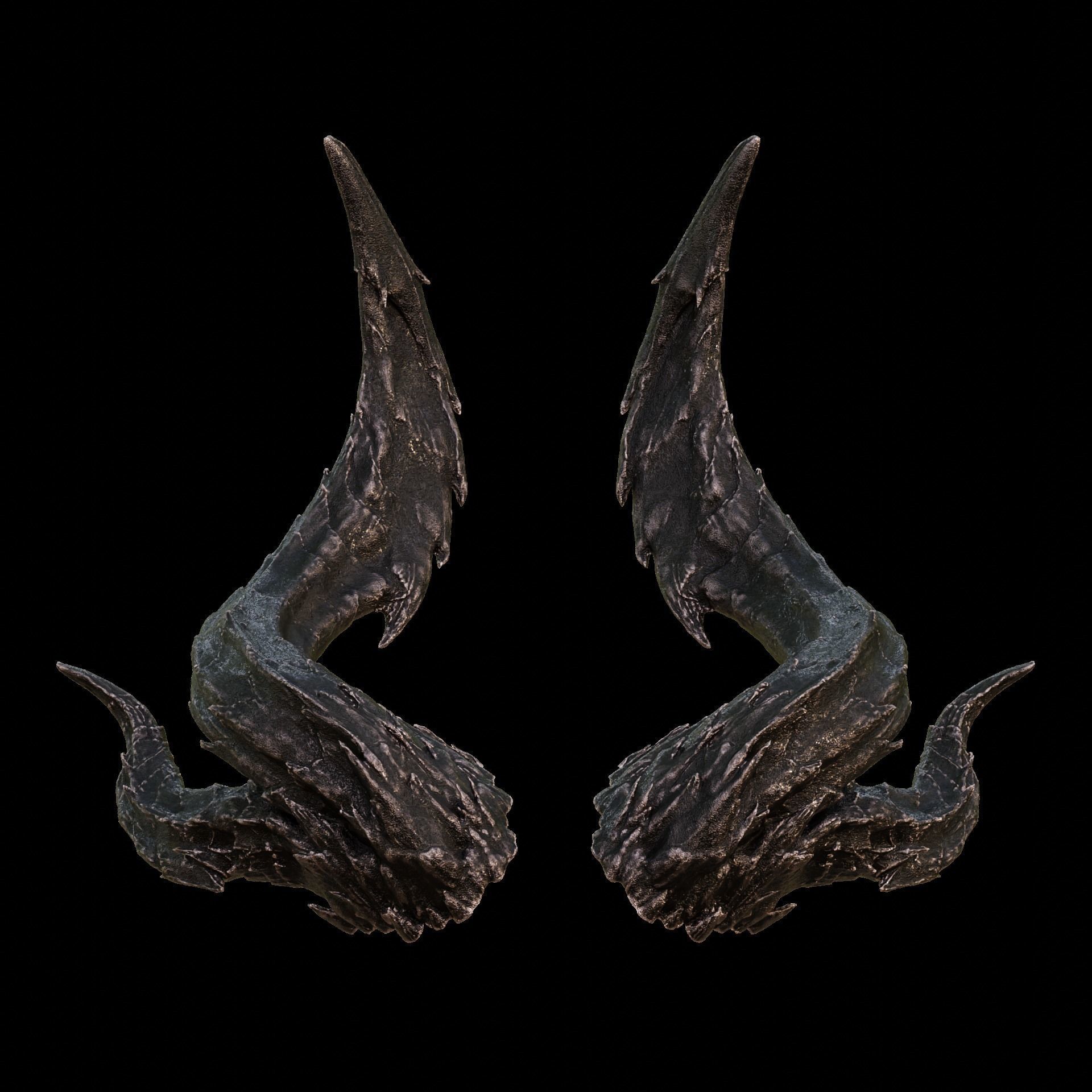 Fantasy Devil Raphael Haarlep Incubus Horns Set Baldurs Gate 3 3D model ...