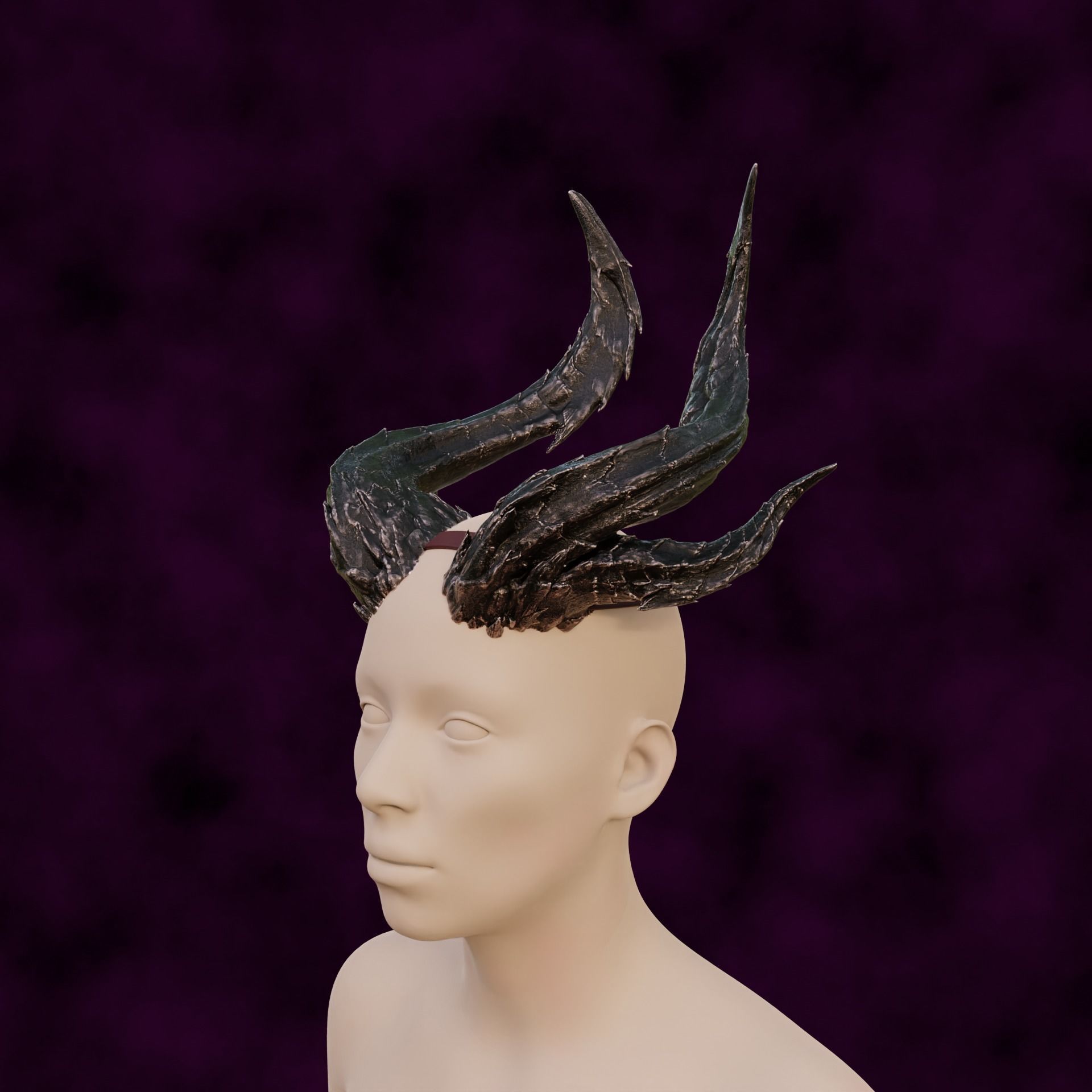 Fantasy Devil Raphael Haarlep Incubus Horns Set Baldurs Gate 3 3D model ...