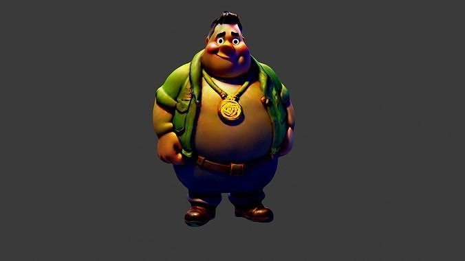 3D model Fat Cartoon Man VR / AR / low-poly | CGTrader