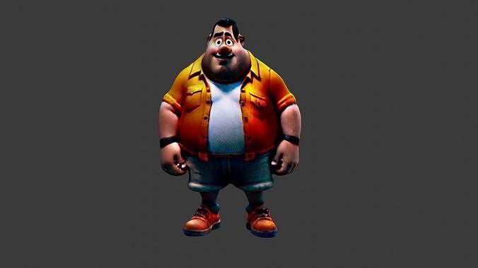 3D model Fat Cartoon Man VR / AR / low-poly | CGTrader