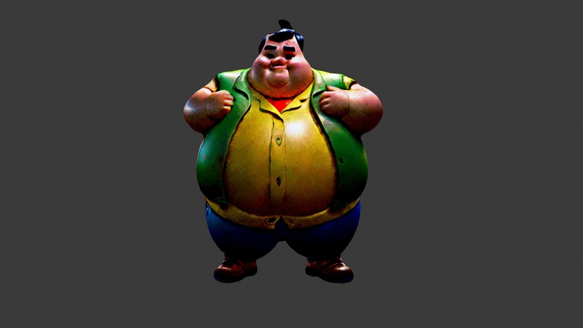 3D model Fat Man Cartoon VR / AR / low-poly | CGTrader