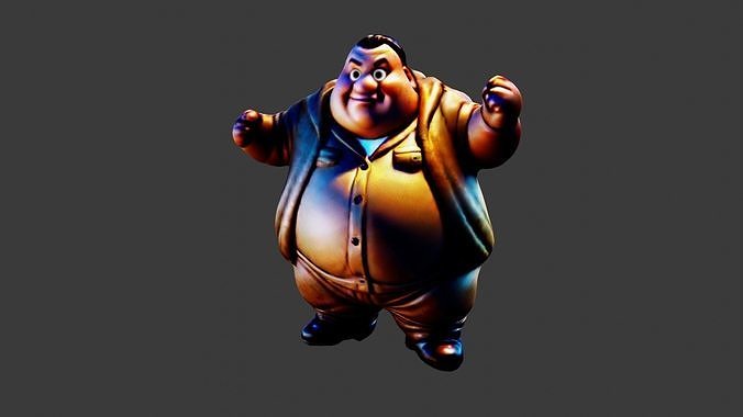 3D model Fat Man Character VR / AR / low-poly | CGTrader