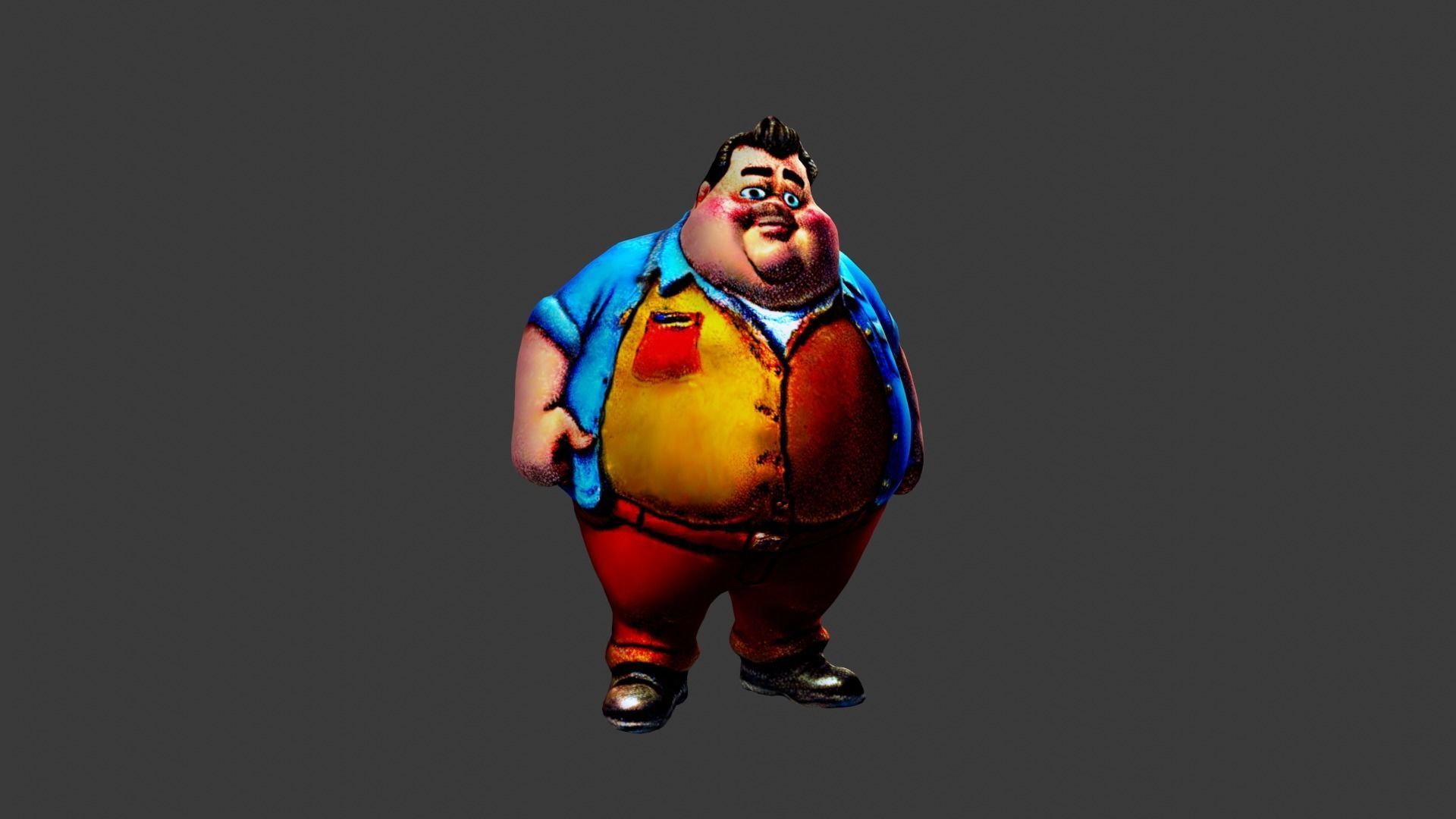 3D model Fat Man Character VR / AR / low-poly | CGTrader