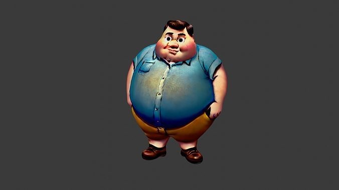 3D model Fat Man Character VR / AR / low-poly | CGTrader