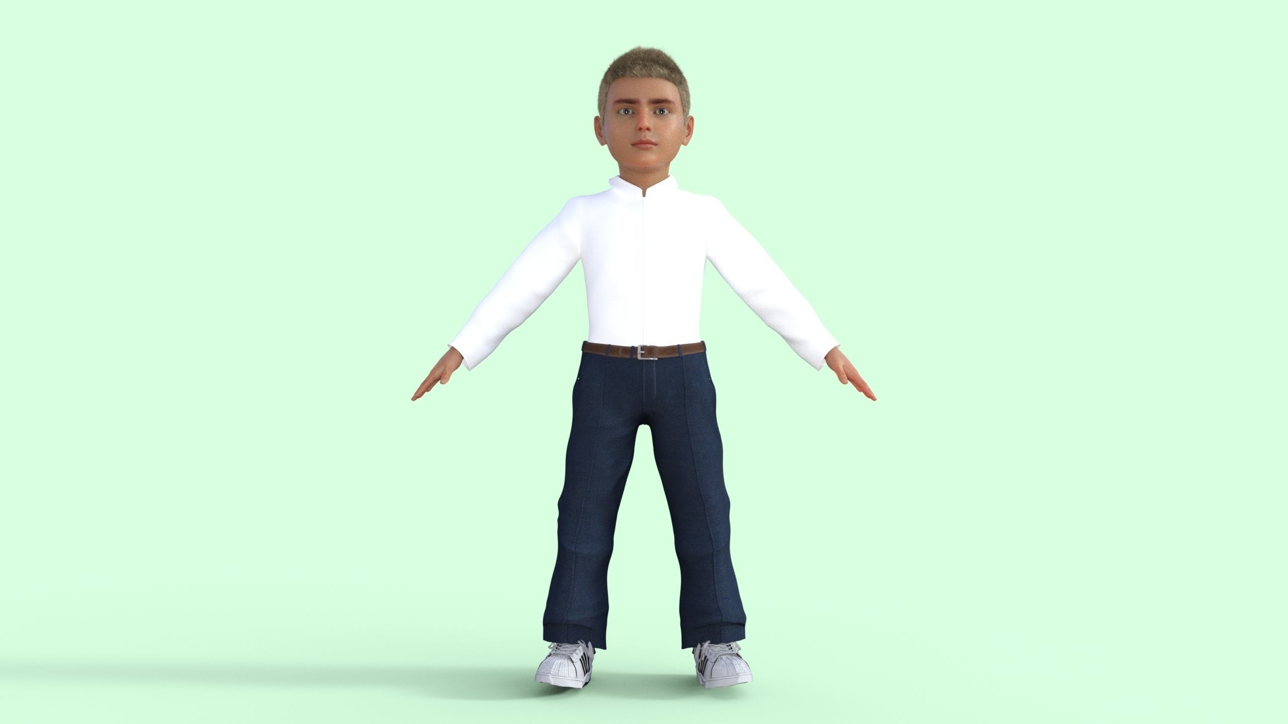 Realistic Boy 3D model rigged | CGTrader