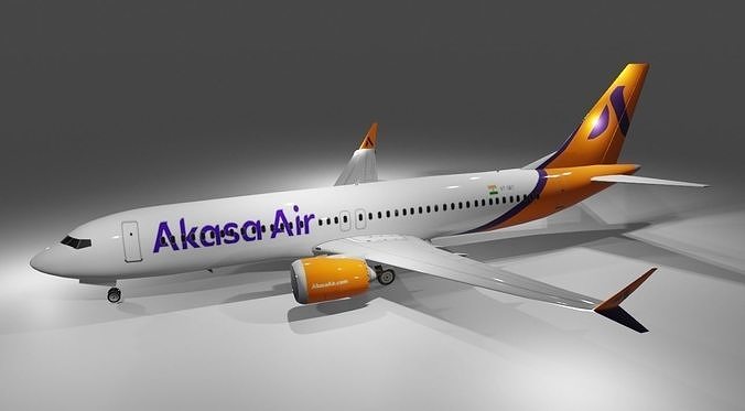 3D model Akasa air Boeing 737 max 8 3d model VR / AR / low-poly | CGTrader