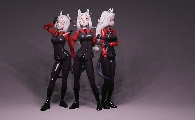Anime Character - From Helltaker 3D model | CGTrader