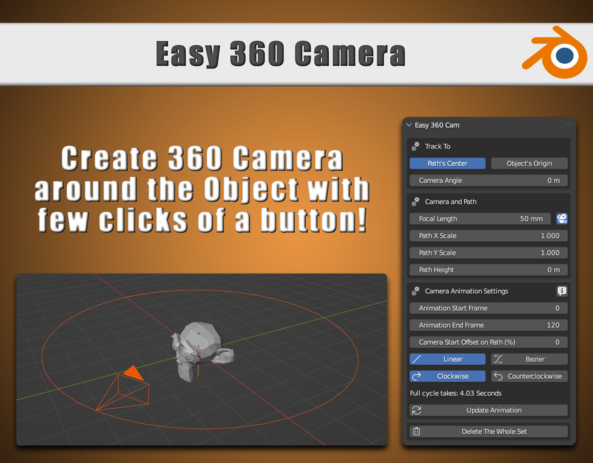 Blender Easy 360 Camera Addon 3D model | CGTrader