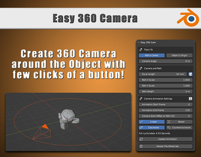 Blender Easy 360 Camera Addon 3D model | CGTrader