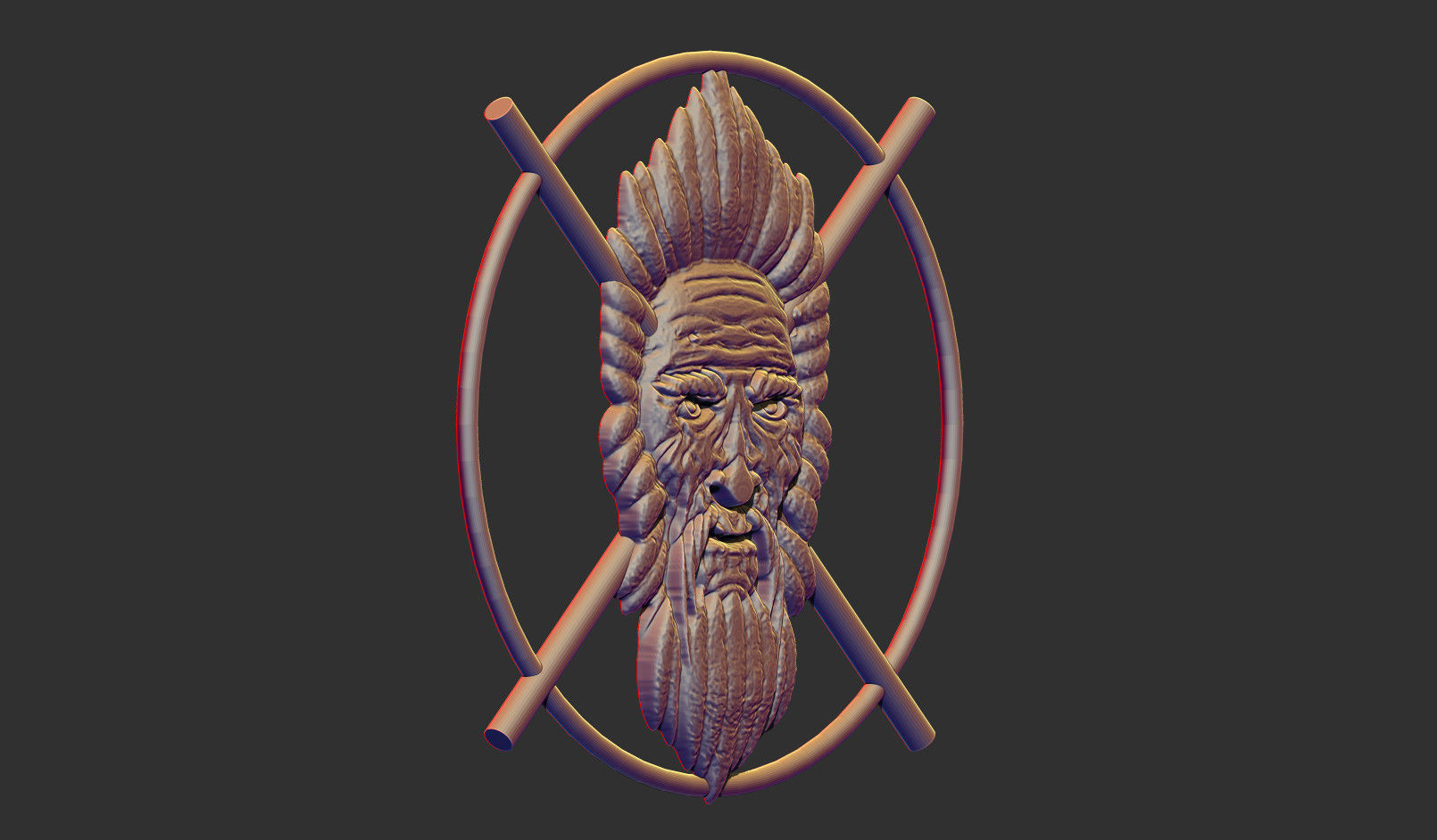 Old man in the tree bas relief depth map image 3D model 3D printable ...