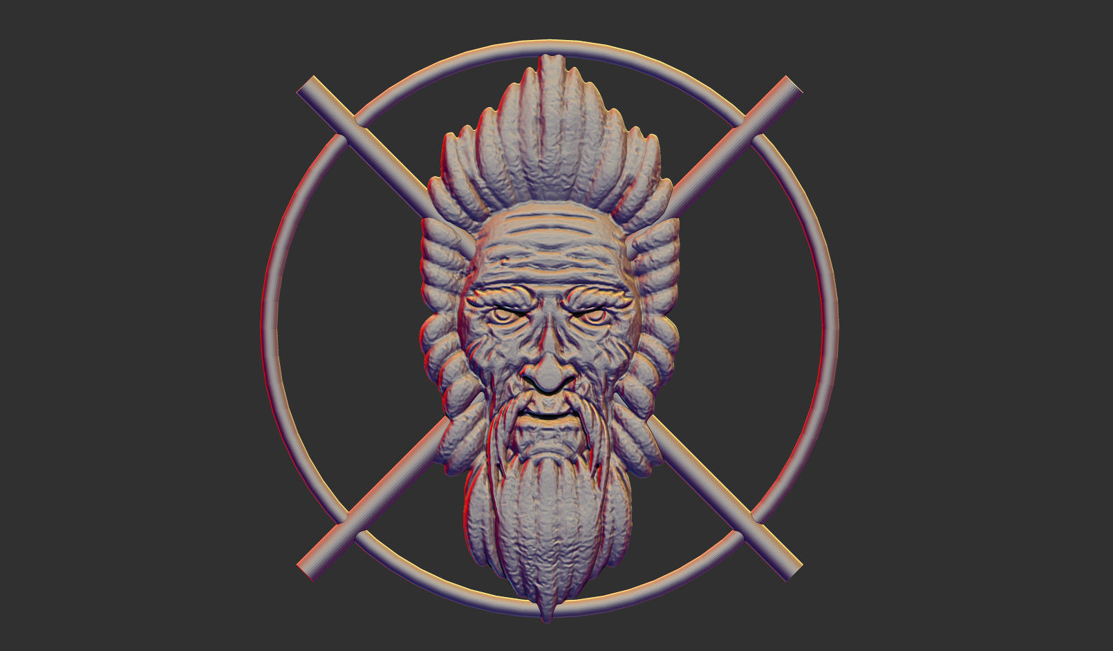 Old man in the tree bas relief depth map image 3D model 3D printable ...